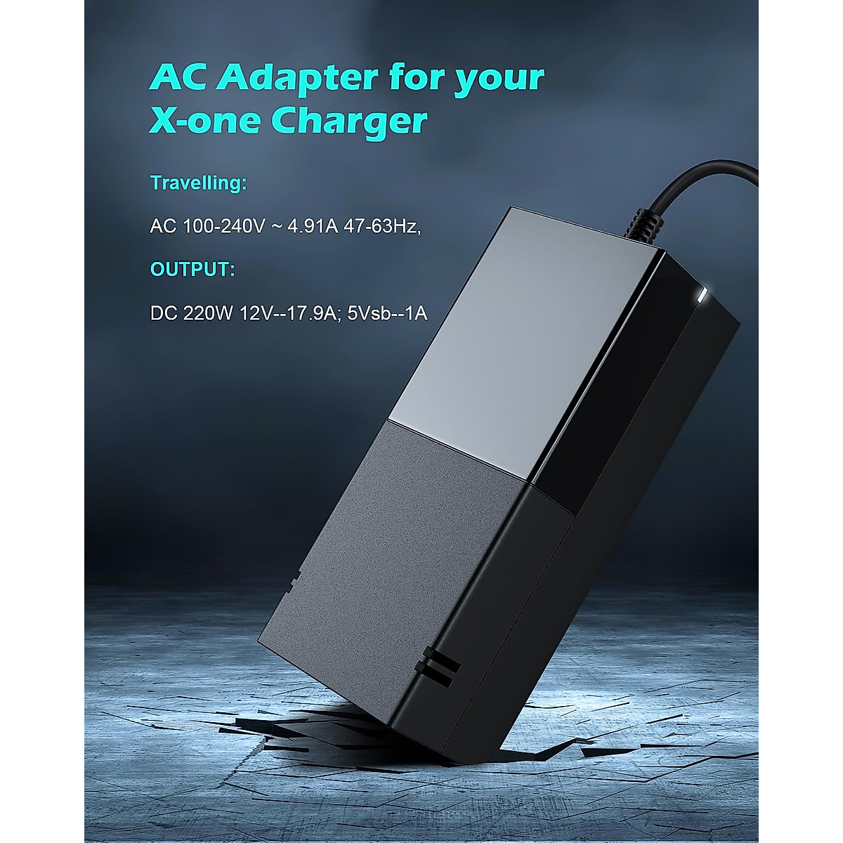 Power Supply Brick for Xbox One, AC Adapter Replacement Power Supply Brick Cord Compatible with Xbox One Console Charger 100-240V