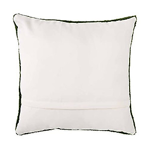 Plow & Hearth Indoor/Outdoor Pink Tulips Hooked Polypropylene Throw Pillow, Finely Detailed, All-Weather, Durable Polypropylene/Poly-Canvas Cover, Easy to Clean, Machine Washable, 18" sq.