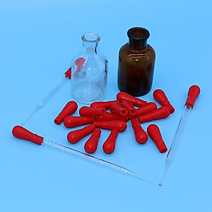 Dzrige Dropper Bulbs,Pipette Bulbs,Latex Glass Dropper Bulb Caps Rubber Suction Ball Pipette Dropper for Science Laboratory Tool Supplies, Universal Fit (Pack of 10)