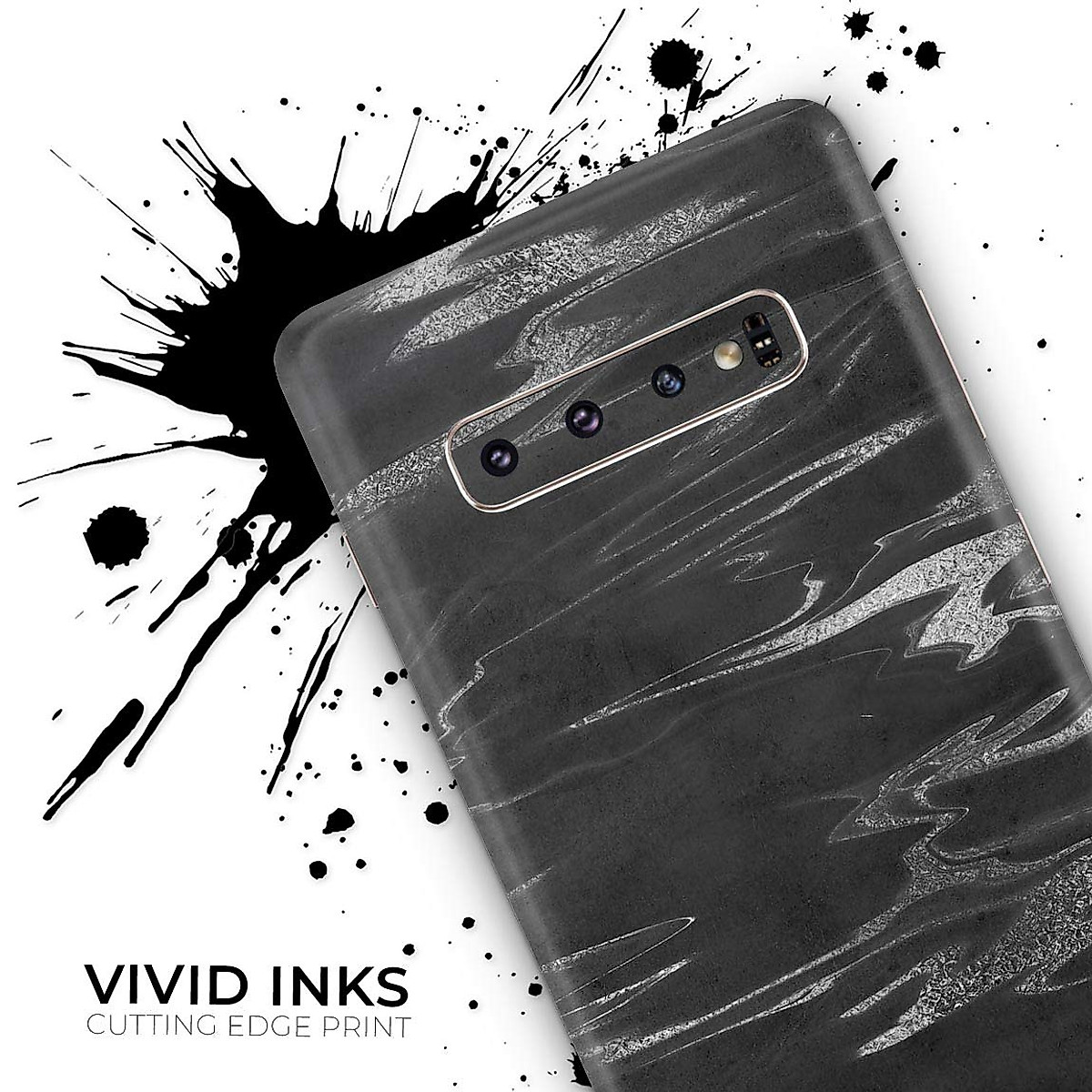 DesignSkinz Black & Silver Marble Swirl V2 Protective Vinyl Decal Wrap Skin Cover Compatible with The Samsung Galaxy S20 (Screen Trim & Back Glass Skin)