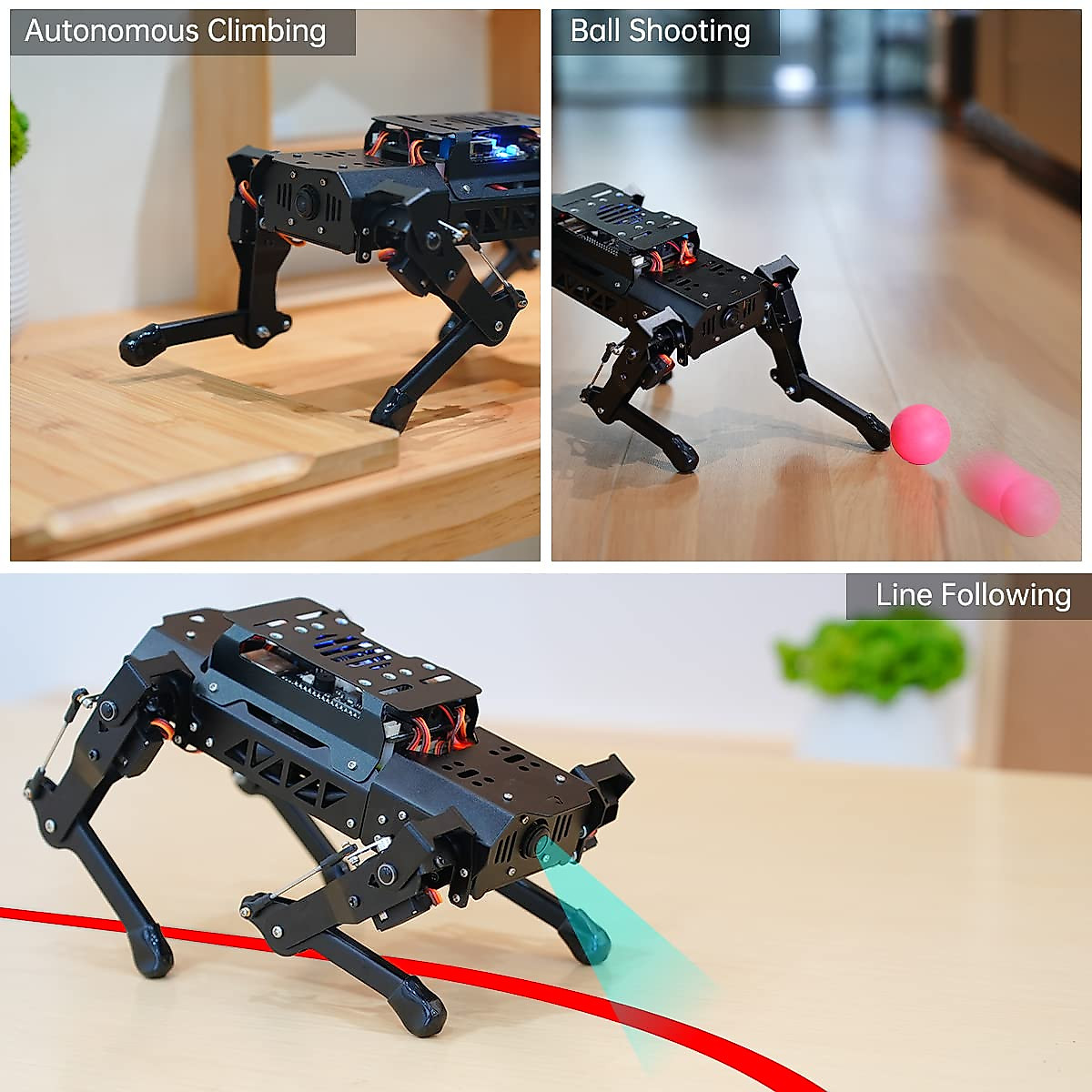 HIWONDER Quadruped Robot Bionic Robot Dog with AI Vision Raspberry Pi kit ROS Open Source Programming Robot(Advance Kit)