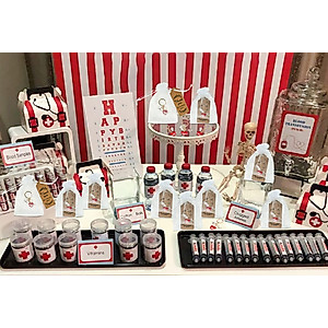 12 Sets Nurse Party Favors Nurse Graduation Decorations Doctor keychains with Red Heart Stethoscopes Organza Bags Thank You Cards for Graduation Party Supplies Hospital Medical Themed Party Decor