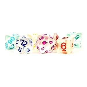Unicorn Resin Poly Dice Set: Rainbow Ice (7)