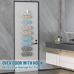 Wall Mount Metal Wire Towel Storage Shelf Organizer Rack Holder with 9 Compartments, Shelves for Bathroom Towels Towel Rack Holder Wall Mount Towel Holder Towel Rack Towel Rack Organizer White