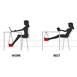 Yamasan Foot Hammock Under Desk with Separate Cushion Footrest Adjustable Office Foot Rest Under Desk Hammock Portable Desk Feet Hammock