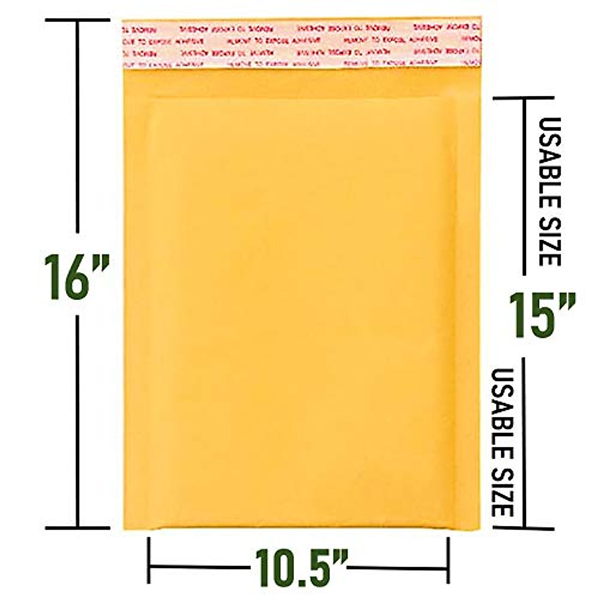 SALES4LESS #5 Kraft Bubble Mailers 10.5x16 Inches Shipping Padded Envelopes Self Seal Waterproof Cushioned Mailer 10 Pack, Gold (KBMVR_10.5X16-10)