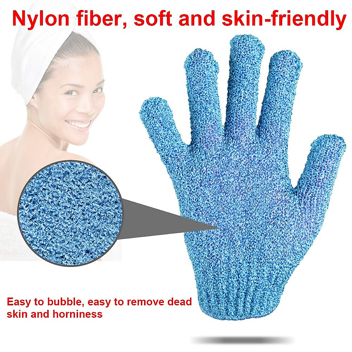Duufin 14 Pairs Exfoliating Gloves Shower Glove Exfoliator Bath Gloves for Shower, Spa, Massage, Body Scrub, Dead Skin Cell Remover