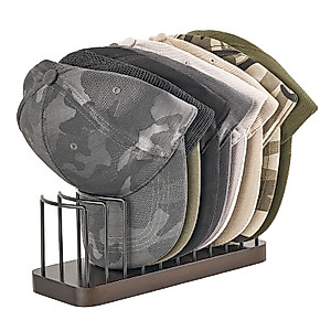 Mkono Hat Organizer for Baseball Caps, Set of 1 Hat Holder for 10 Baseball Caps, Tabletop Hat Rack Stand Hat Storage Display Baseball Cap Organizer for Desk Closet Shelf Dresser