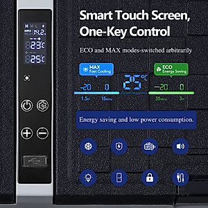 AAOBOSI 12 Volt Car Refrigerator-Portable Car Fridge Freezer Dual Zone APP Control,60 Quart (57L) -4℉-68℉ Electric Compressor Cooler 12/24V DC and 100-240V AC