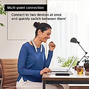 Sony SRS-NB10 Wireless Neckband Bluetooth Speaker Comfortable and Lightweight with Technology to Work from Home, Built-in mic, 20 Hours of Battery Life, and IPX4 Splash-Resistant- White (Renewed)