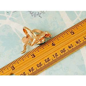 Rose Golden Tone Blue Teardrop Rhinestone Enhanced Slither Snake Statement Ring