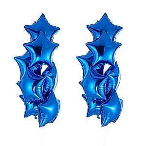 Blue Star Balloon 18 Inches Foil Balloons Mylar Helium Balloons for Birthday Party Wedding Baby Shower Decorations, Pack of 20