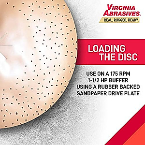 Virginia Abrasives 421-80017 17" Tungsten Carbide Abrasive Disc (TCAD), Two-Sided Surface Remover Metal Disc for Removing Carpet Pads, Adhesive, Epoxy, Prep Concrete Surfaces Reusable Disc