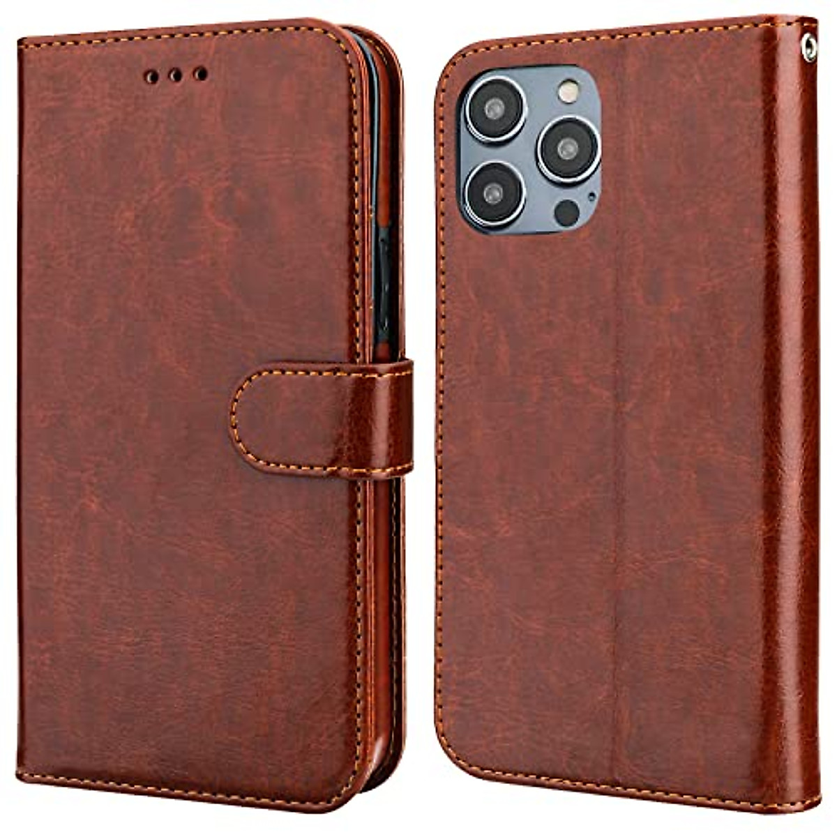 Bocasal Detachable Wallet Case for iPhone 14 Pro Max RFID Blocking Card Slots Holder Premium PU Leather Magnetic Kickstand Shockproof Wrist Strap Removable Flip Protective Cover 5G 6.7 inch (Brown)