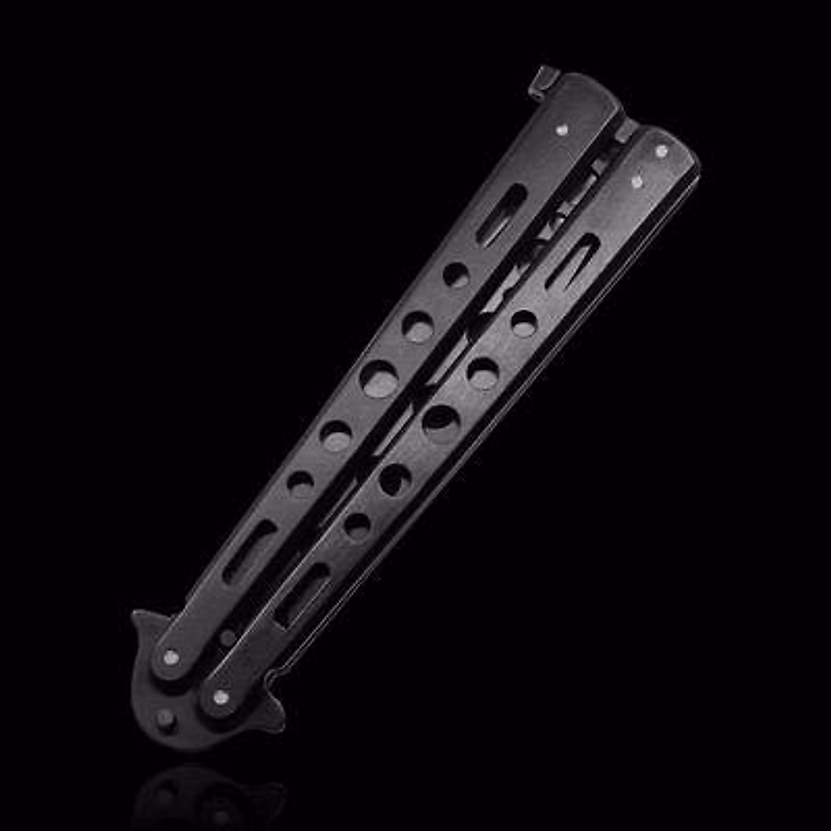 Stainless Steel Beard Comb Men's Hair, Beard and Mustache Styling Comb Steel Practice Training Butterfly Comb (Black)