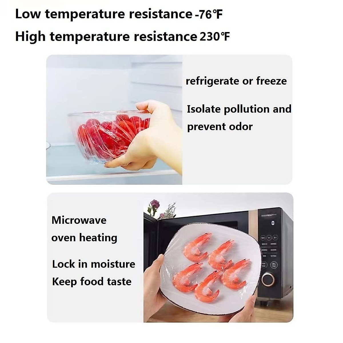 100 PCS Elastic Fresh Keeping Bags With A Keeping Bag Dispenser,Plastic Wrap Storage Box,Stretch Plastic Wrap Bowl Covers，Plastic Covers For Bowls,Elastic Food Storage Covers,Microwave Safe.