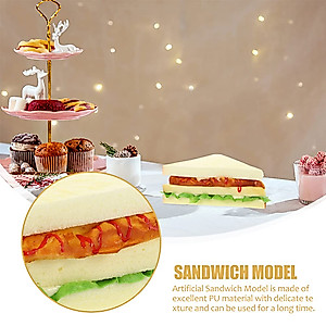 ABOOFAN 2pcs Artificial Sandwich Simulated Vegetable Sandwich Faux Sandwich Fake Food Model Kitchen Photo Prop for Easter Home Party Decoration