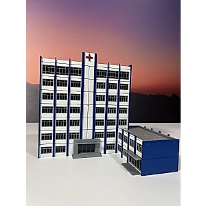N Scale Railway Train Scene Hospital Model with Annex