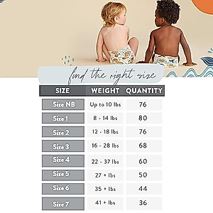The Honest Company Clean Conscious Diapers | Plant-Based, Sustainable | Wingin' It + Catching Rainbows | Club Box, Size 5 (27+ lbs), 50 Count