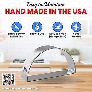 Half Circle/Taco Cookie Cutter 3.75 Inch - Made in the USA – Foose Cookie Cutters Tin Plated Steel Half Circle/Taco Cookie Mold