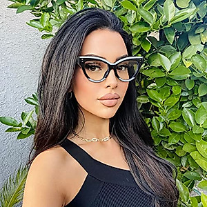 Rmerom Blue Light Blocking Glasses For Women Black Fake Glasses Computer Gaming Eye Glasses Fashion Cat Eye Frames Non Prescription