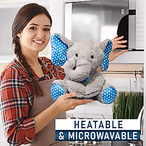 Lil Snuggers Warm and Snuggly, Lavender Scented Stuffed Animal, Elephant Male with Blue Accents