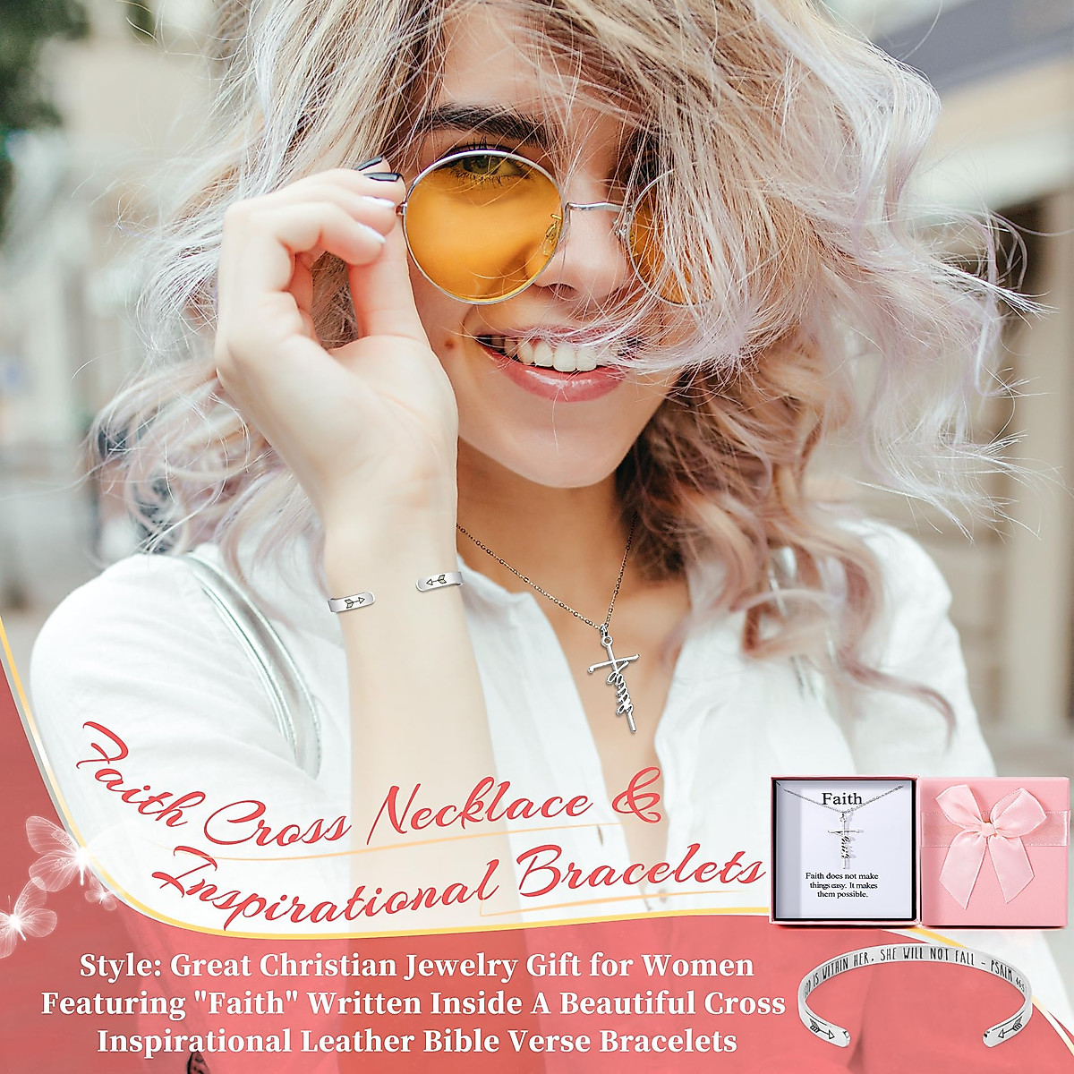 11PCS Christian Gifts for Women Faith, Inspirational Gifts for Women, Pink Birthday Spiritual Religious Basket Set,Self Care Get Well Soon Baskets for Mom,Friends,Wife,Girlfriends