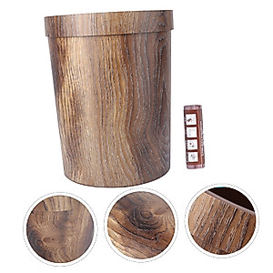 Levemolo Retro Trash Can, Brown, Polypropylene, Open-Top