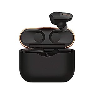 Sony WF-1000XM3 Truly Wireless Noise Cancelling Headphones with Mic, up to 32 Hours Battery Life, Stable Bluetooth Connection, Wearing Detection with Alexa Built-in - Black (Renewed)