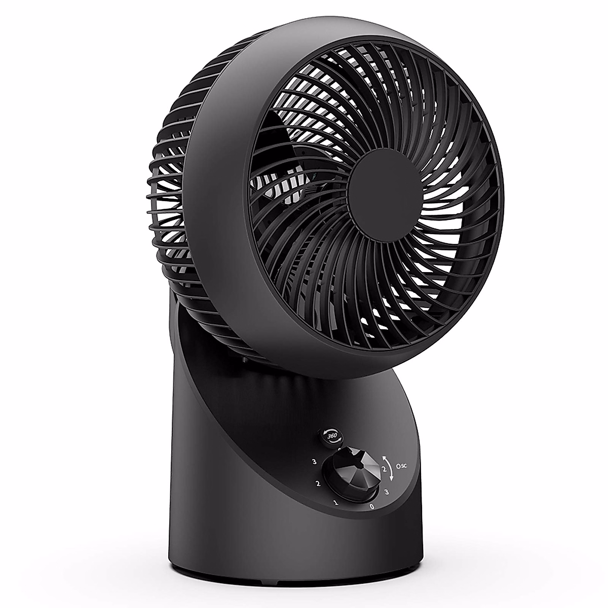 Jiffi Large Whole Room Air Circulator Fan, 360° Swing, Silent Setting, 3 Speeds, Suitable for Personal Floor Office and Whole Room Use.