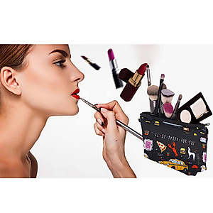 58 Pack Funny Fans Lovers Merchandis Makeup Bag Sets Cosmetic Bag Makeup Travel Bag Necklace & Bracelet & Earrings,Stickers,TV Show Gifts for woomen,Her,Wife,Mom,Sister