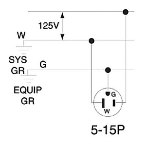 Leviton 5266-CA 15 Amp, 125 Volt, Angle Plug, Straight Blade, Industrial Grade, Grounding, Black-White (10 Pack)