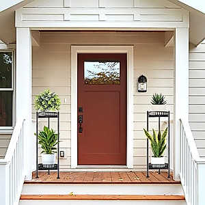 Plant Stand Indoor Outdoor, 30'' Tall Plant Stand, 2 Tier Metal Planter Stand, Rustproof Plant Stand Flower Pot Holder for Living Room, Corner, Deck