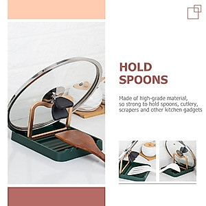 HEMOTON 2pcs Collapsible Shelf Pot Lid Storage Stand Collapsible Shovel Pot Cover Holder Cooking Spoon Holder Airtight Milk Bottle Ladle Holder Plastic Storage Rack Household