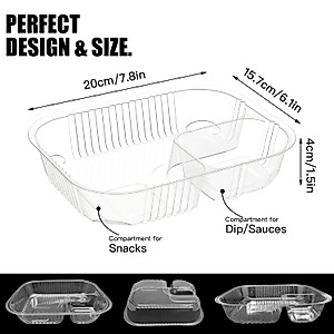 100 Pcs Nacho Cheese Trays, 8 x 6 Disposable Plastic Nacho Trays, for Hot Food Container, Cheese Sauce, Movie Night Party Supplies