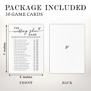 TPYEN Bridal Shower Game Cards - Wedding Shoe Game - 30 Minimalism Wedding Party Games Game Cards, Engagement Party Game, Modern Bridal Shower Party Favor & Decorations - A05