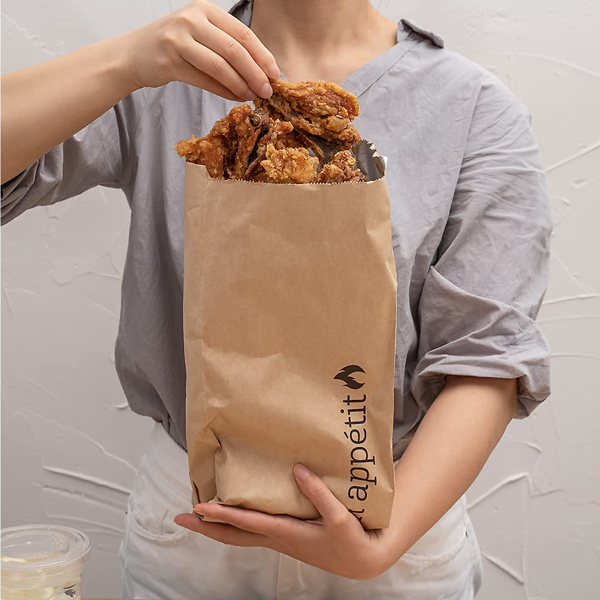 Restaurantware Bag Tek 6.5 x 4.1 Inch Foil Food Bags 100 Half Gallon Hot Dog Wrappers - Greaseproof Non Vented Kraft Paper Hot Food Wraps Disposable For To Go Meals