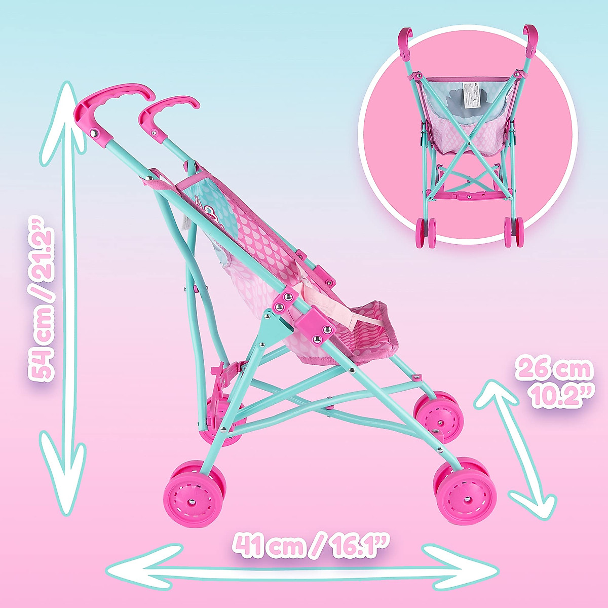Cry Babies Baby Doll Stroller,Pink