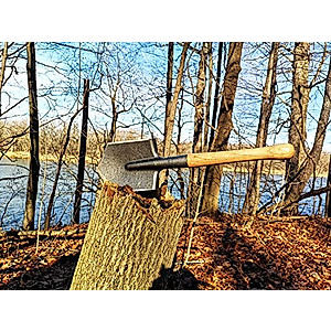 Mastiff Gears® Battle Wolf Shovel, Remodeled Sapper Shovel with Hardwood Handle, for Camping, Hiking, Fishing, Self-Defence and Emergency