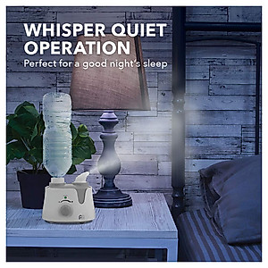 PerfectAire PAU1 Personal Ultrasonic Cool Mist Humidifier with Water Bottle Adapter for Small Rooms, Travel, Offices and Dorms, Ultra-Quiet Operation, No Filters to Change, White