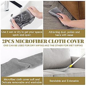 Retractable Gap Dust Cleaner with 71" Extension Long Handle, Under Fridge Cleaning Tool with 3 Washable Microfiber Dusting Cloths, Gap Dusters for Cleaning Under Appliance Refrigerator Furniture Couch