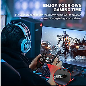 VidPPluing Wireless Controller for PS4/Pro/Slim Consoles, Game Remote Controller with 6-Axis Motion Sensor/Audio Function/Charging Cable-Red