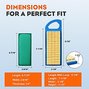 Hipa 698083 697153 Air Filter for John Deere LA115 LA105 L100 Z225 LA110 GY20573 Craftsman LT1000 LT2000 Mower 794422 795115 697015 697634 797008 697776 14-20 HP Intek Engines (3Pack)
