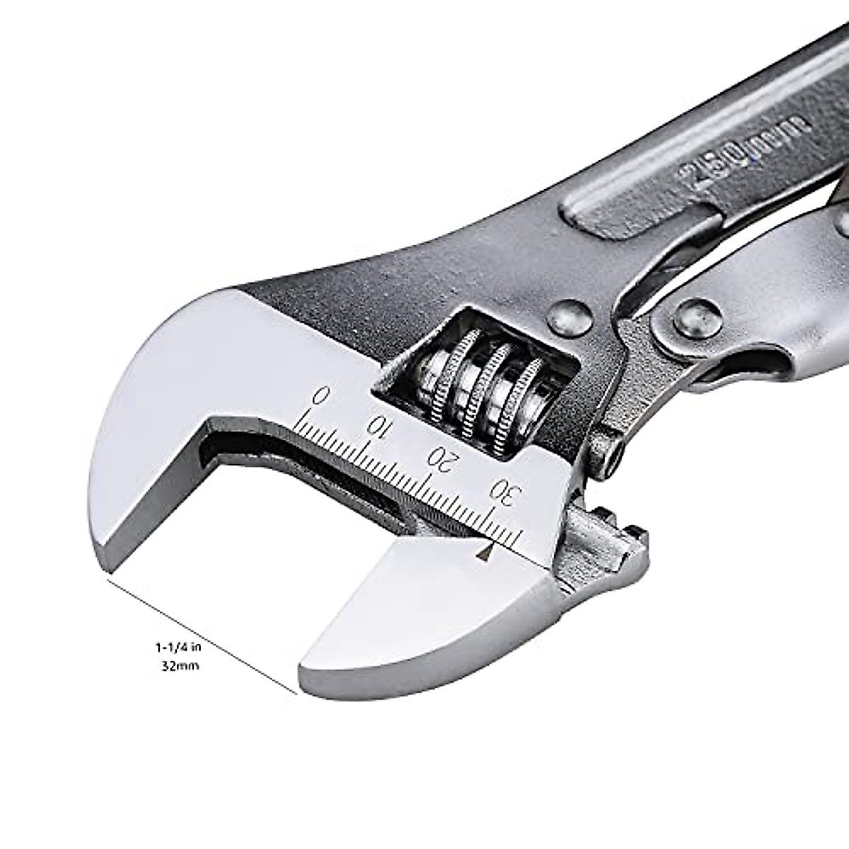 Amazon Basics Locking Adjustable Wrench, 10 inch x 2.7 inch x 0.75 inch