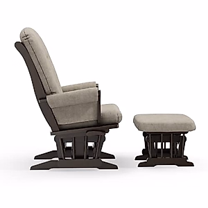 Dutailier Alice 2585 Glider Multiposition-Lock Recline with Ottoman (Espresso/Flax Beige)