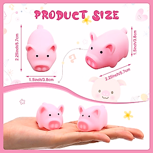 200 Pcs Rubber Pig Bath Toy Bulk Tiny Pig Toys Float and Squeak Pig Toy Pink Piggy Bathtub Toys for Baby Shower Halloween Christmas Birthday Party Supplies, 2.25 x 1.5 x 1.5 Inch