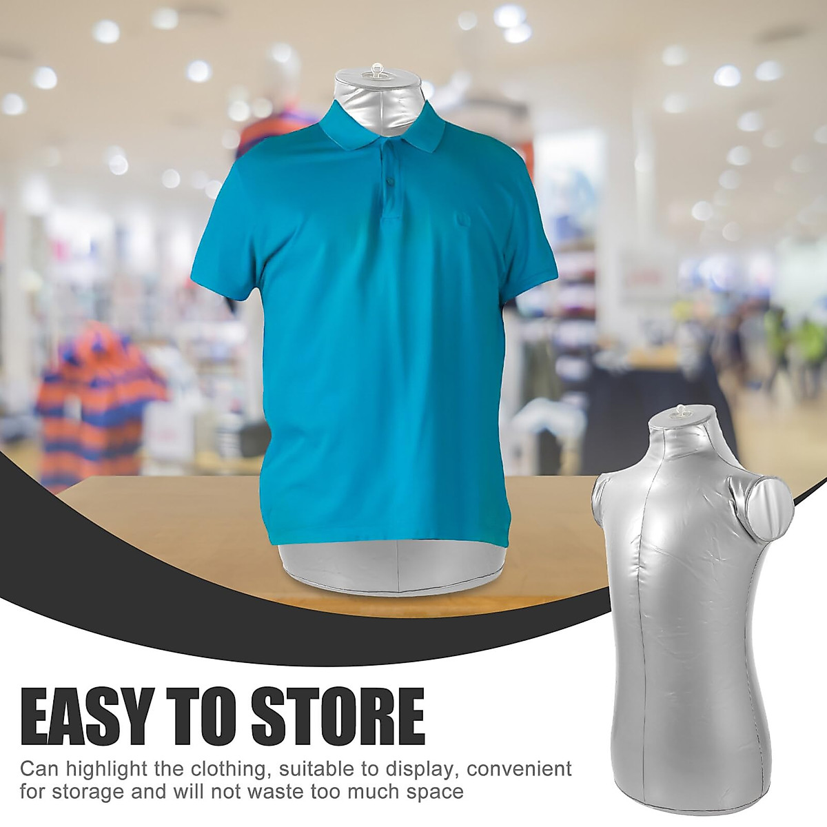 Healifty Plastic Hangers Inflatable Mannequin Half Body Armless Torso Shirt Dress Form Display Dummy Model Blow up for Clothes Display Retail Body Display Inflatable Costume