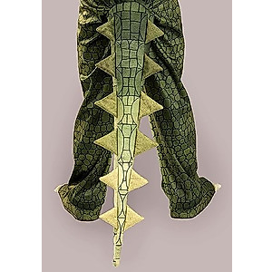Kids Dangerous Alligator Costume Boys, Green Reptile Hooded Jumpsuit Halloween Outfit Small