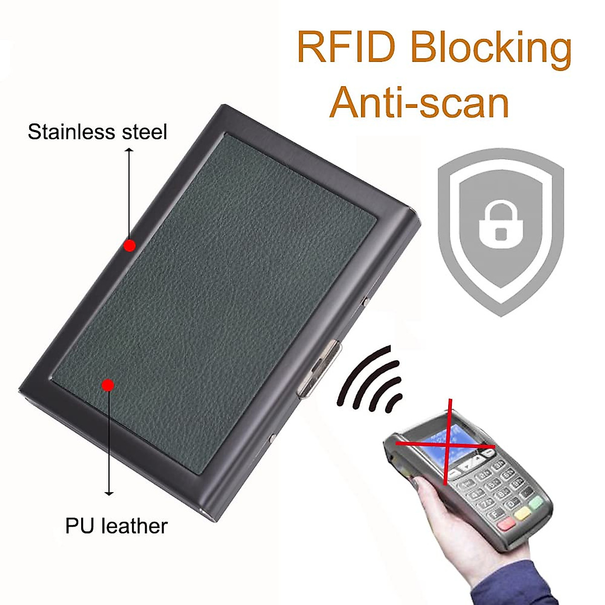 EASTNIGHTS Rfid Credit Card Holder Slim Metal Card Wallet Business Card holders Small Card Case for Men Women