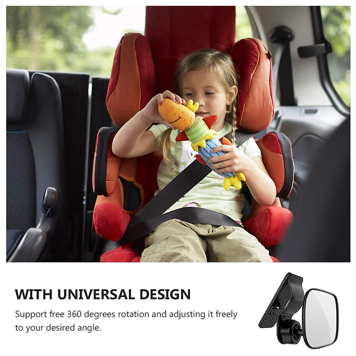 Garneck Baby Mirror for Car Back Seat 360 Wide Angle Car Mirror for Baby with Rear Facing Back Seat Full View for Toddler Children